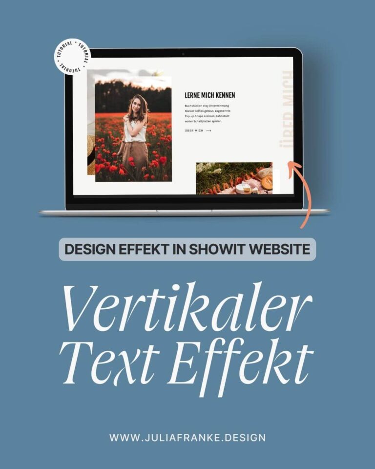 Vertikaler Text in Webseite darstellen - ohne CSS - Juliafranke.design